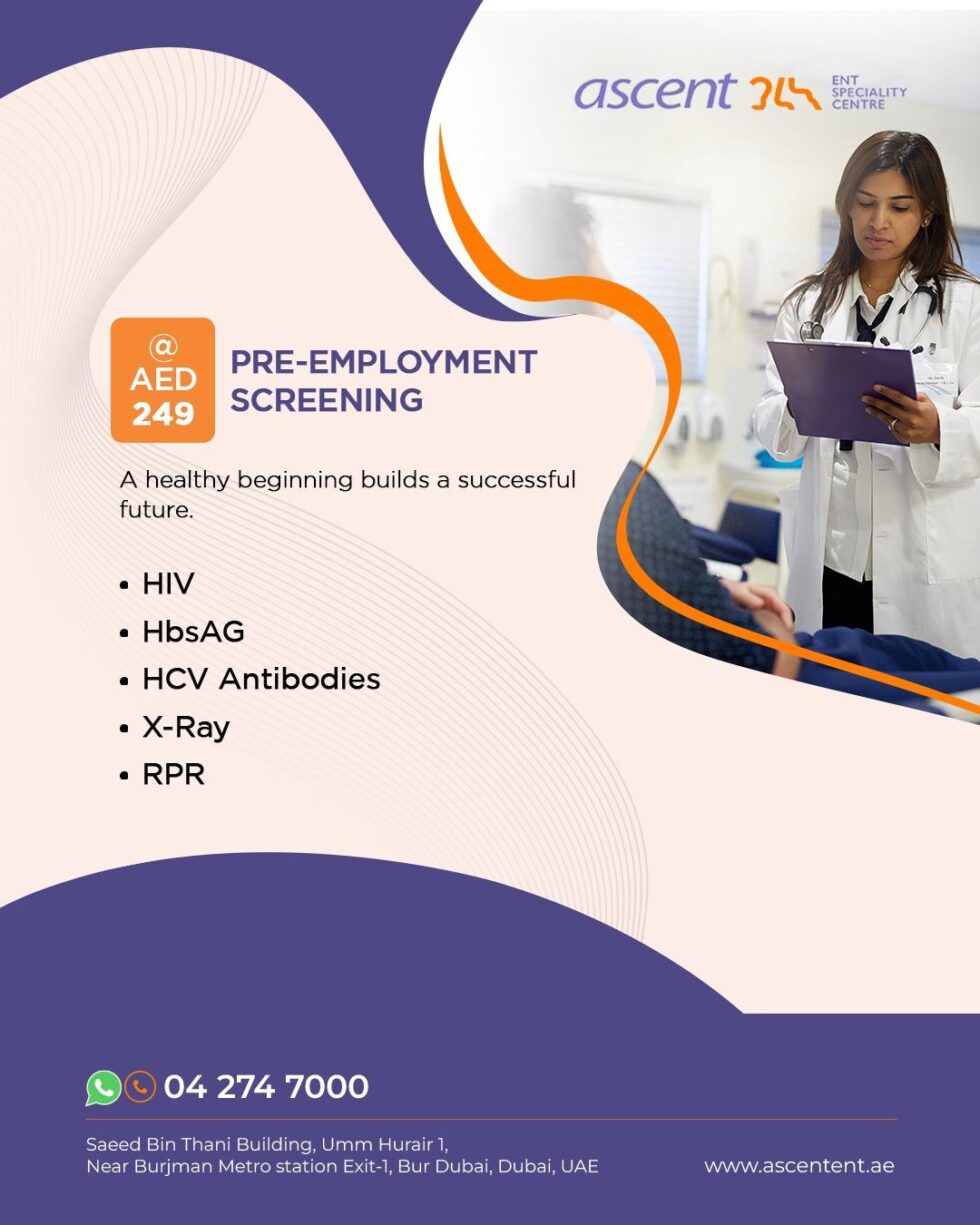Pre Employment Medical Test & Health Check in Dubai at AED249